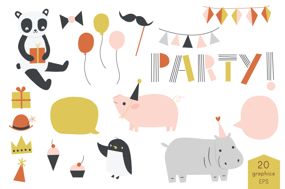 Party Animal | Vector | Animal Illustrations ~ Creative Market