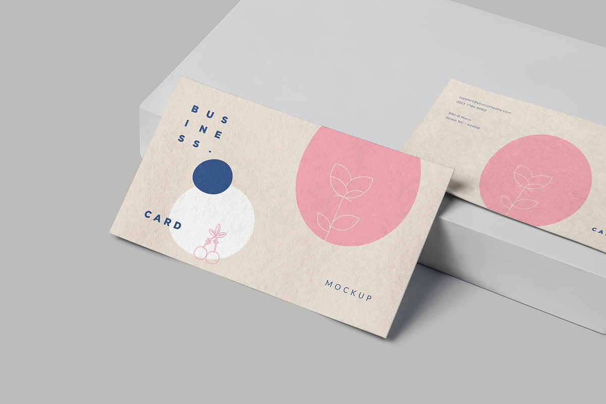 Handmade Paper Visiting Card Mockups, a Product Mockup by DesignNeutrons