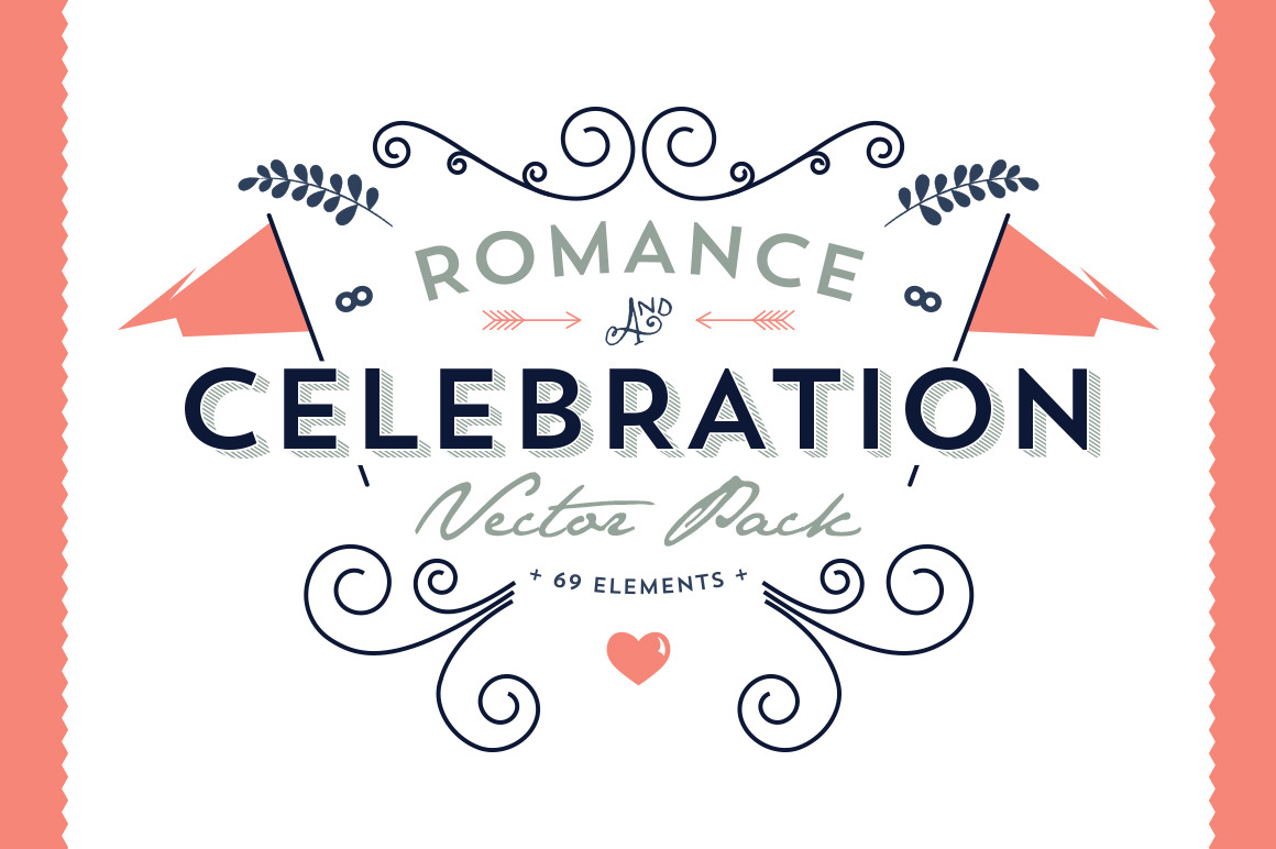 Romance & Celebration Vector Pack, an Illustration by Callie Rian & Co.