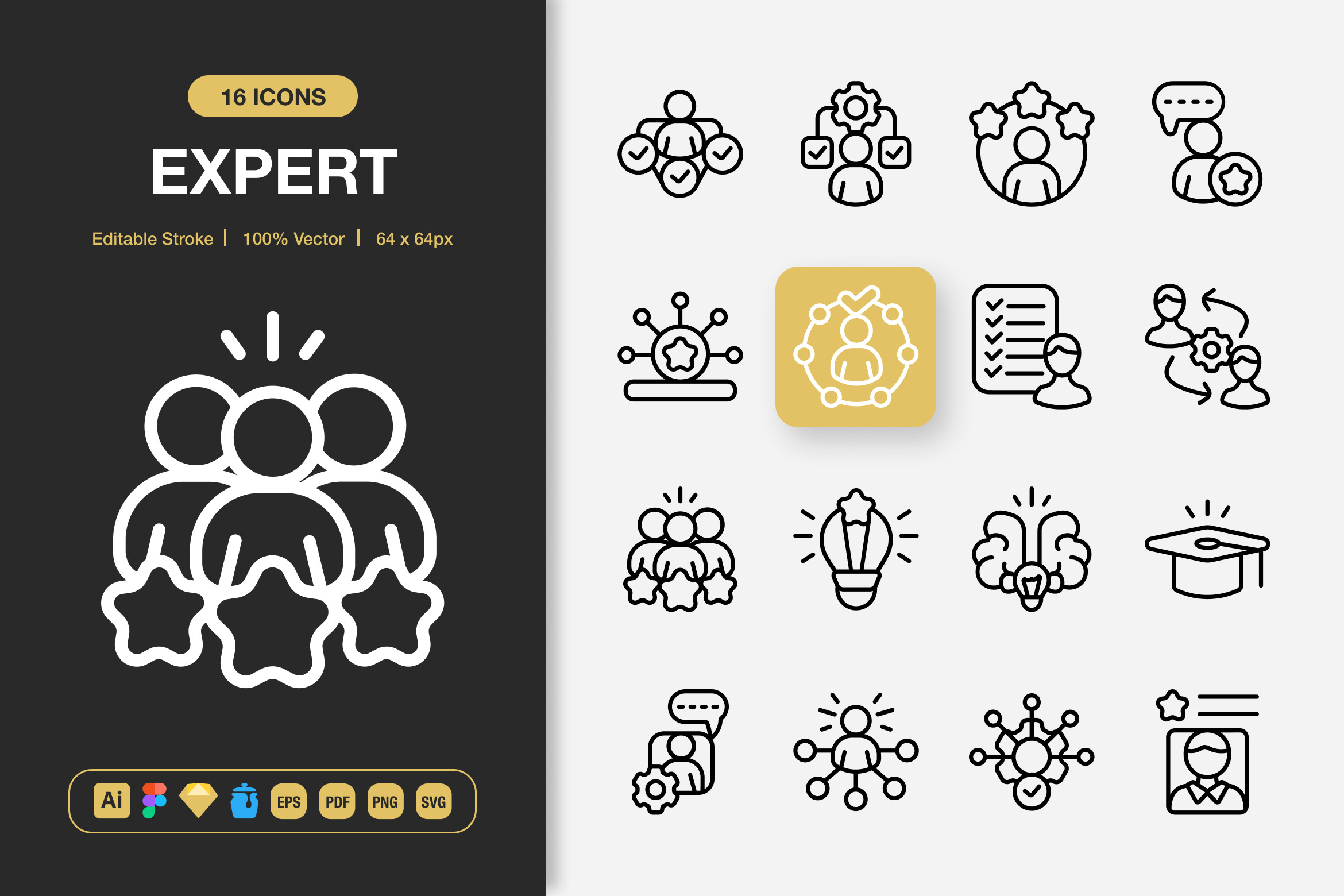 Expert Icons, an Outline Icon by Spacepixel Creative