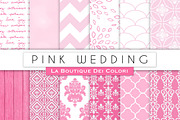 Pink Wedding Digital Paper | Graphic Patterns ~ Creative Market