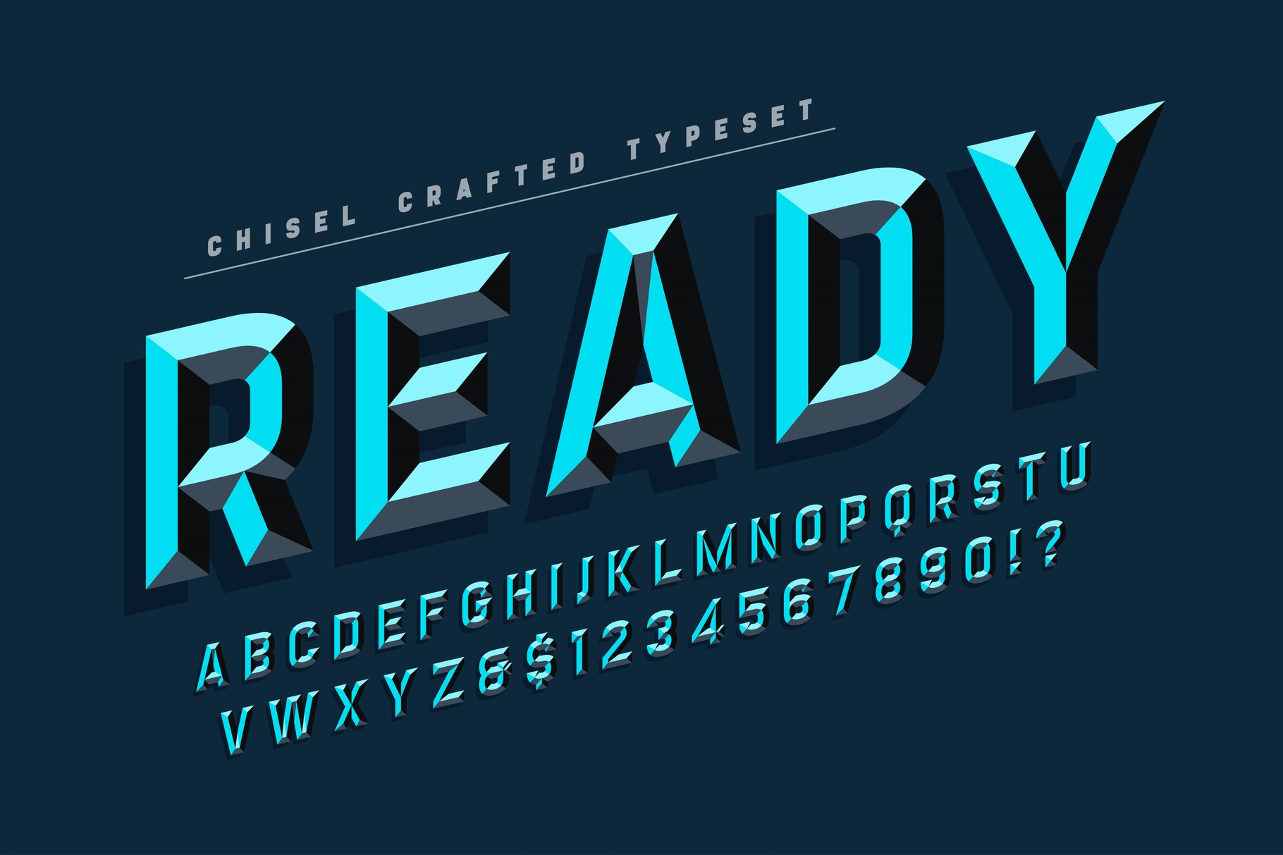 Chisel crafted alphabet, an Illustration by Revelstockart | Creative Market