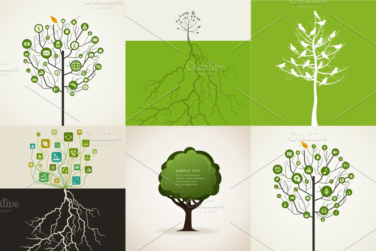 Green tree, an Illustration by Vector | Creative Market