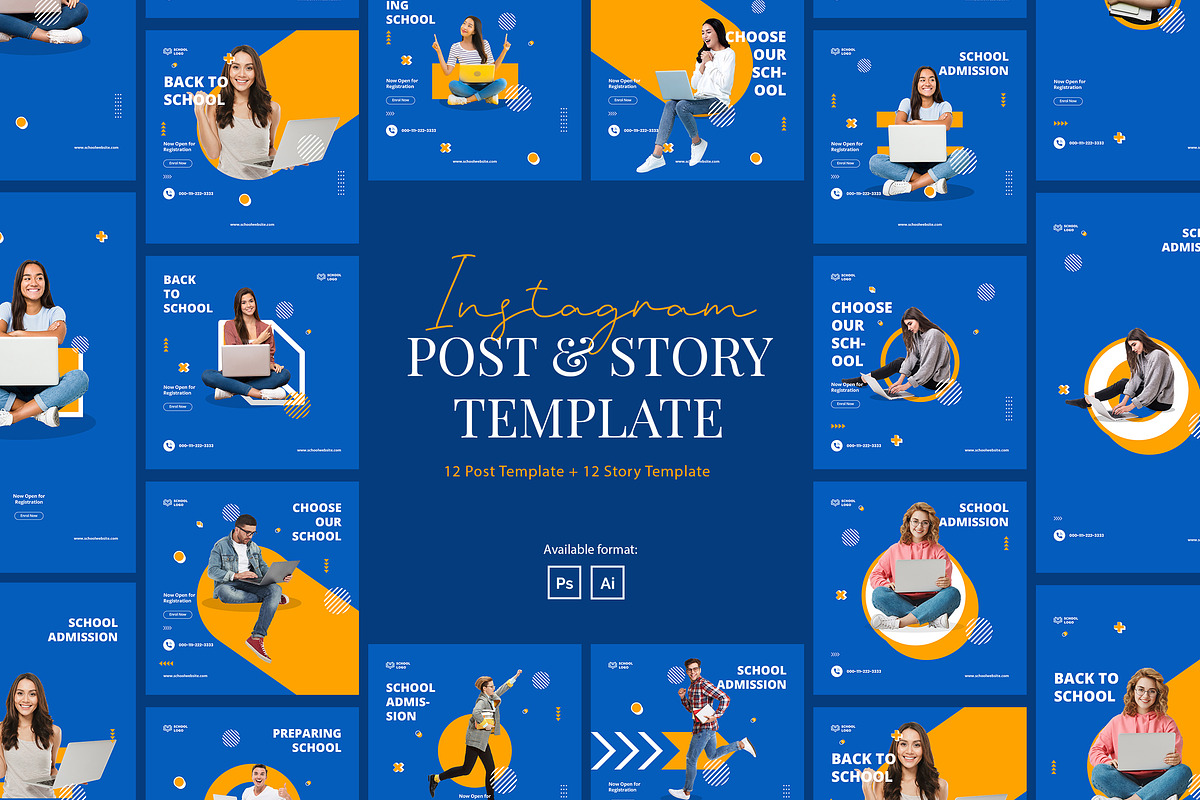 Bundle Education School Instagram, a Social Media Template by peterdraw