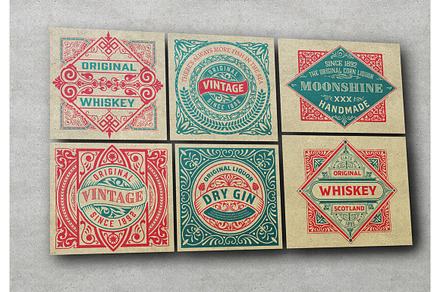 Set of 6 Vintage Labels for Packing | Flyer Templates ~ Creative Market