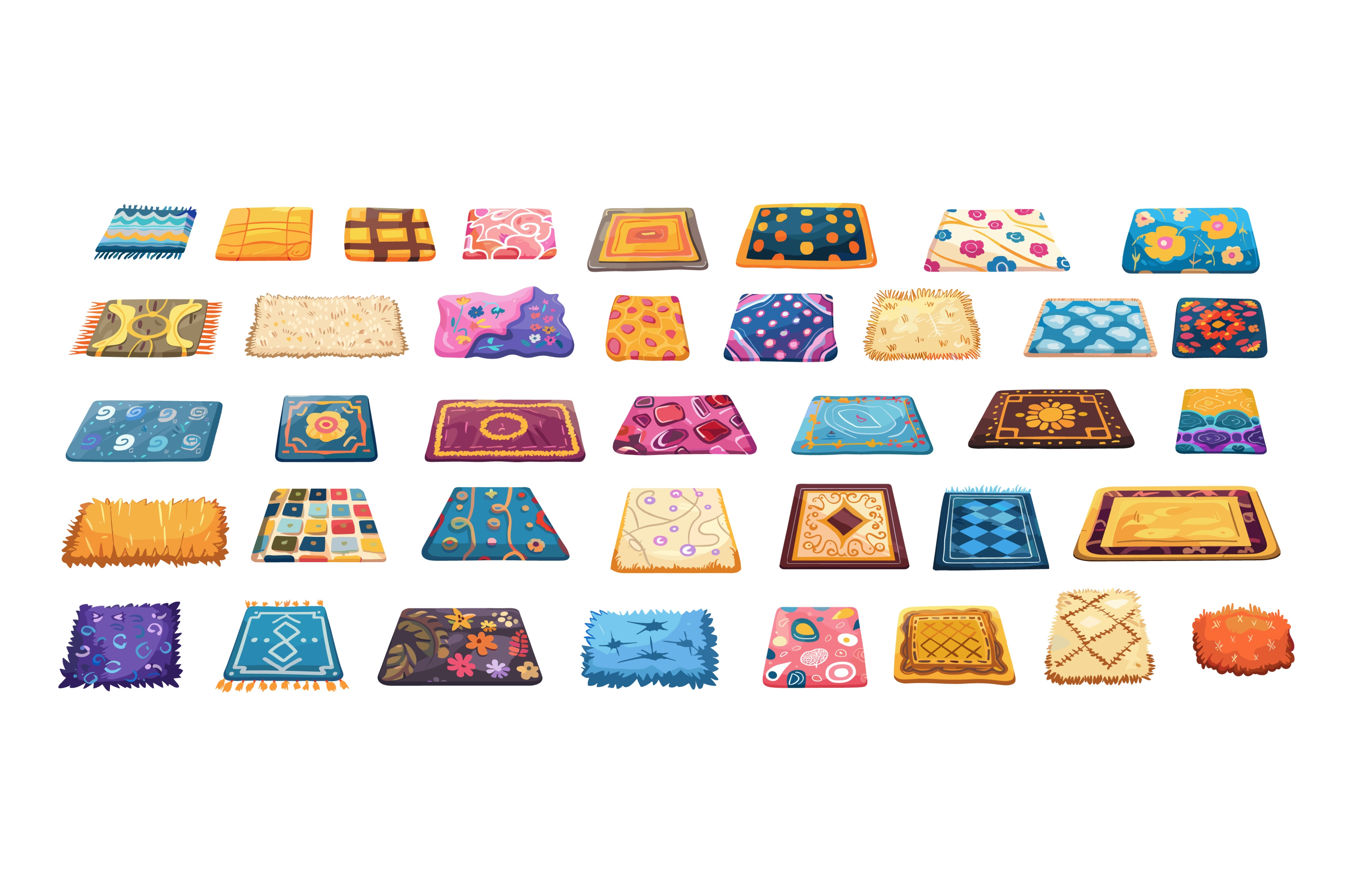 Rugs cartoon vector collection, a Food Illustration by Onyx