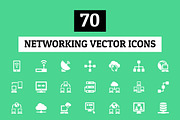 70 Networking Vector Icons, a Solid Icon by Creative Stall