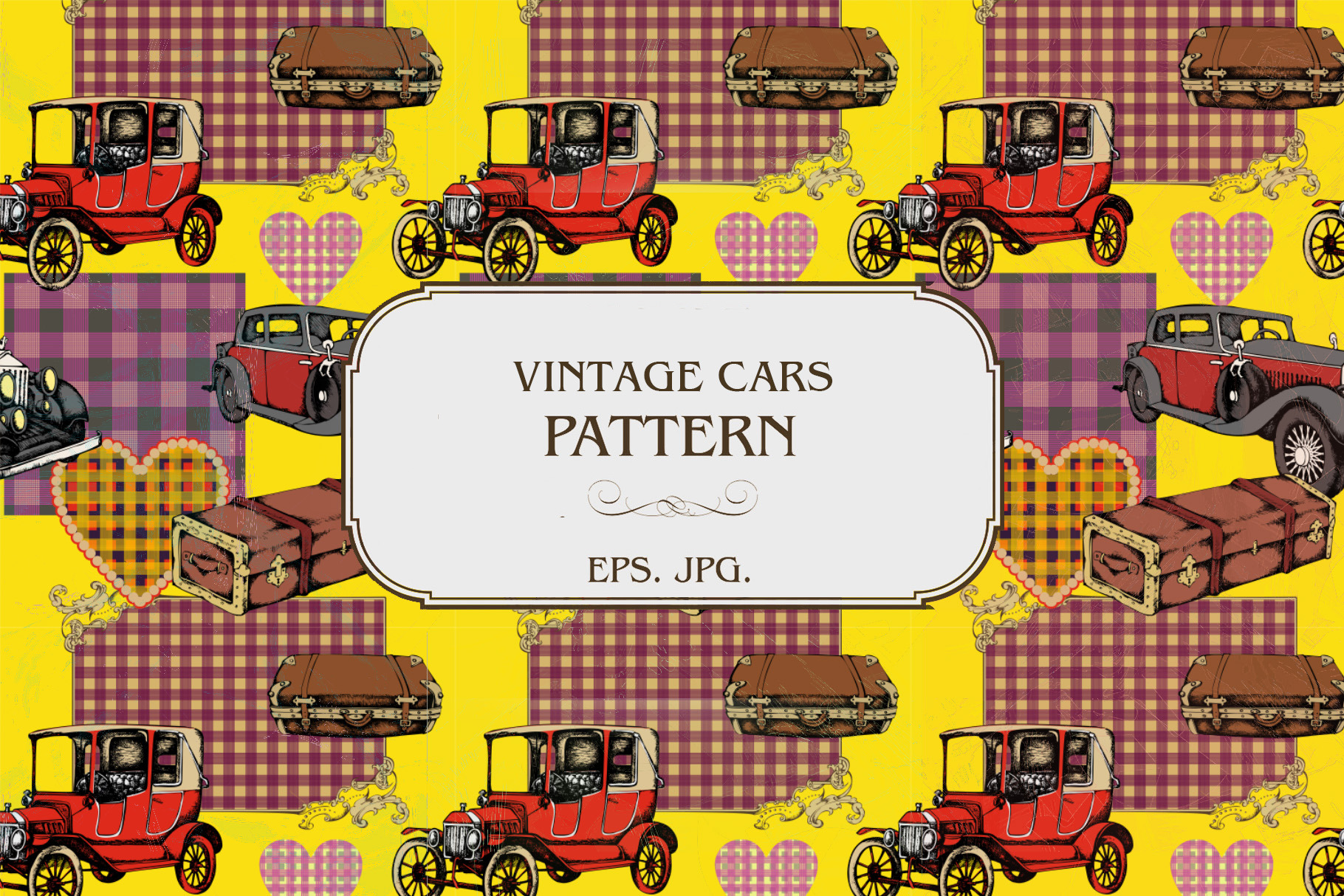 Pattern of vintage cars, a Pattern Graphic by Designs by Helen Trupak ...