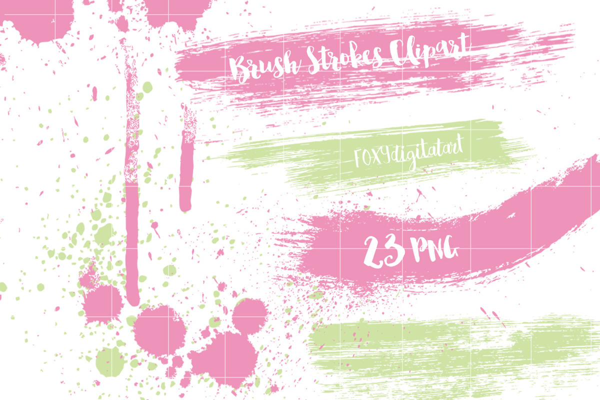 Watercolor Brush Strokes Splashes, a Texture Graphic by FOXYdigitalart
