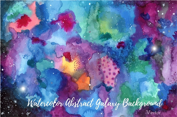 Watercolor abstract Galaxy painting, a Texture Graphic by Sunshine Art Shop