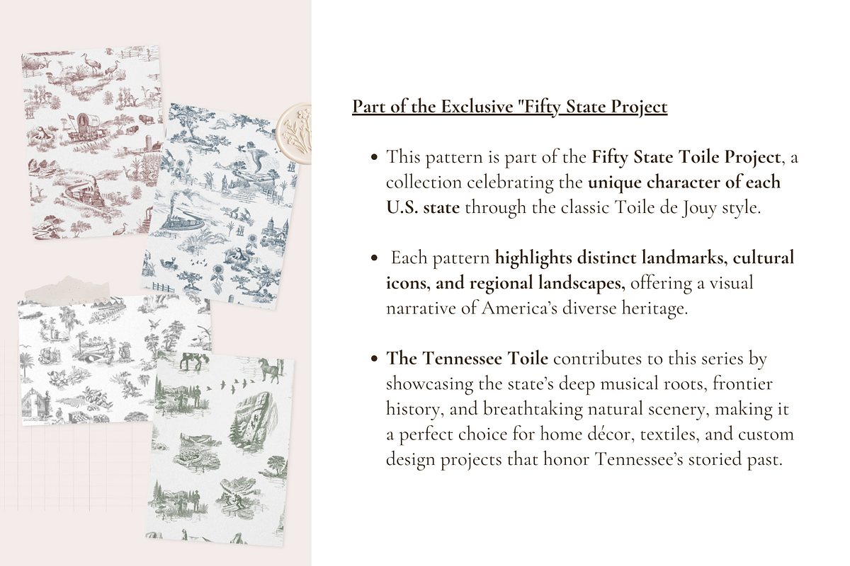 Tennessee Seamless Pattern Set, a Wallpaper Graphic by Hughes Studio