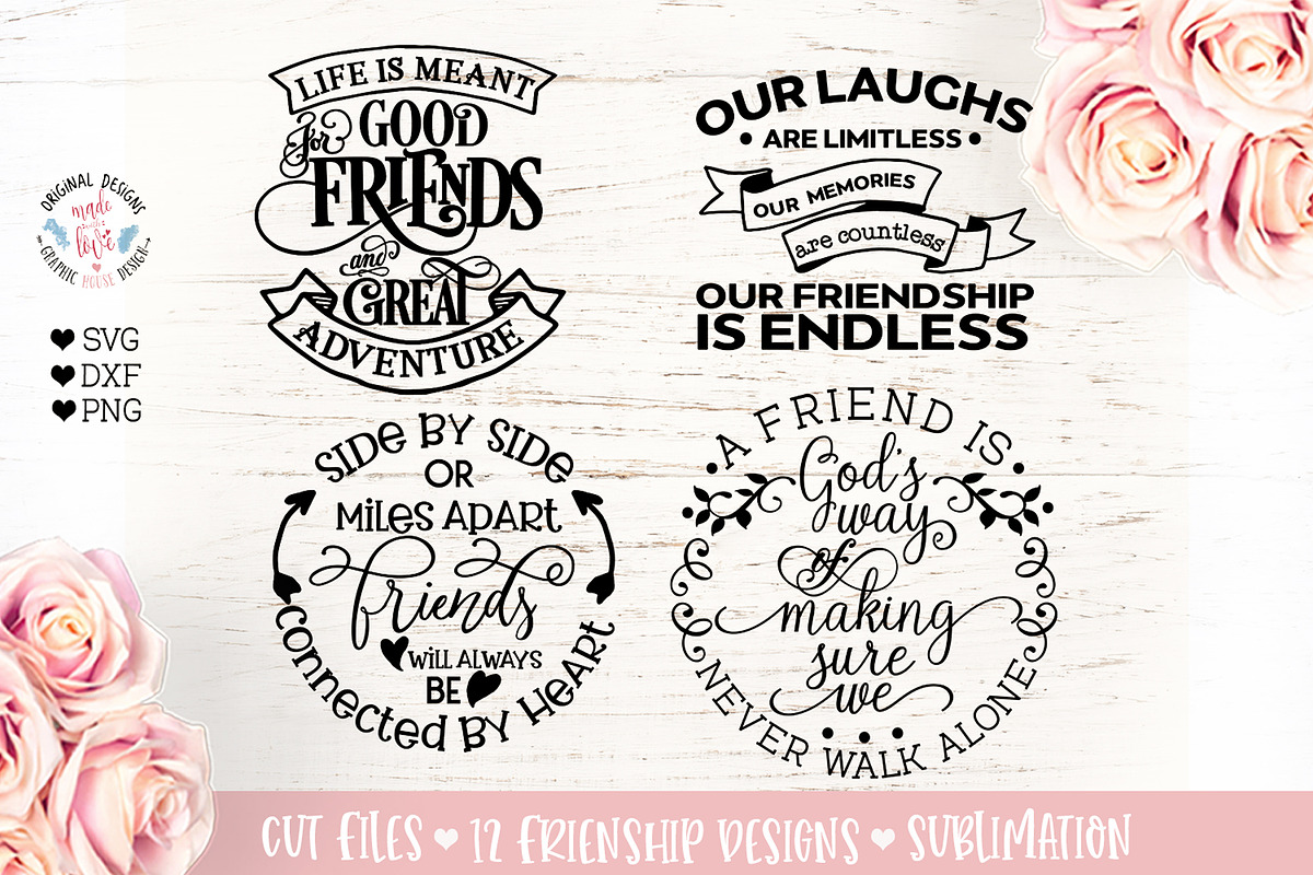 Best Friends Cut Files Bundle, an Illustration by Graphic House Design P.C