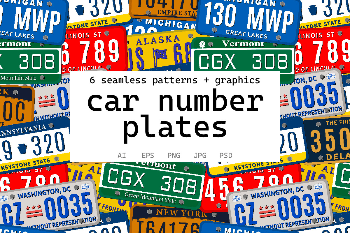 Car Number Plates Patterns, a Pattern Graphic by digitalEye
