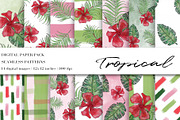 Tropical Digital Papers, a Texture Graphic by BonaDesigns