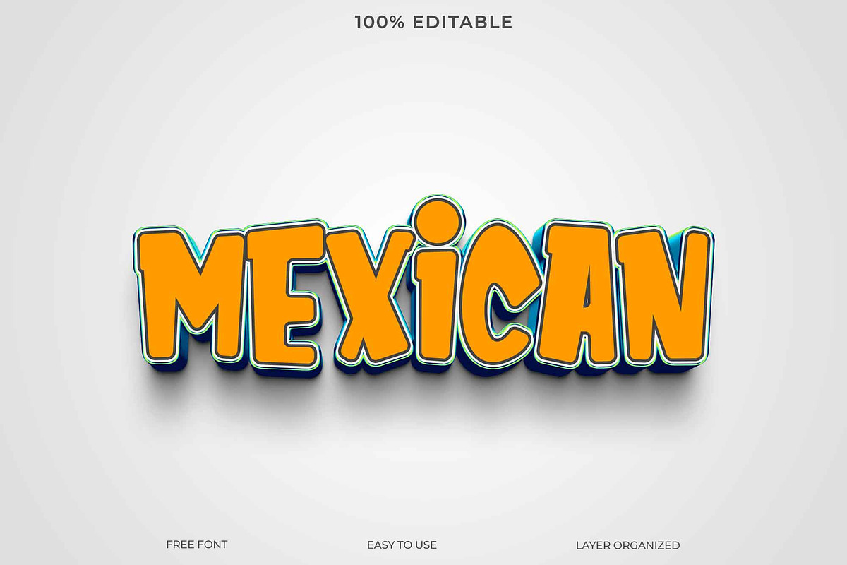 This 3D Mexican Text Effect, a Layer Style Add-On by Imamul001