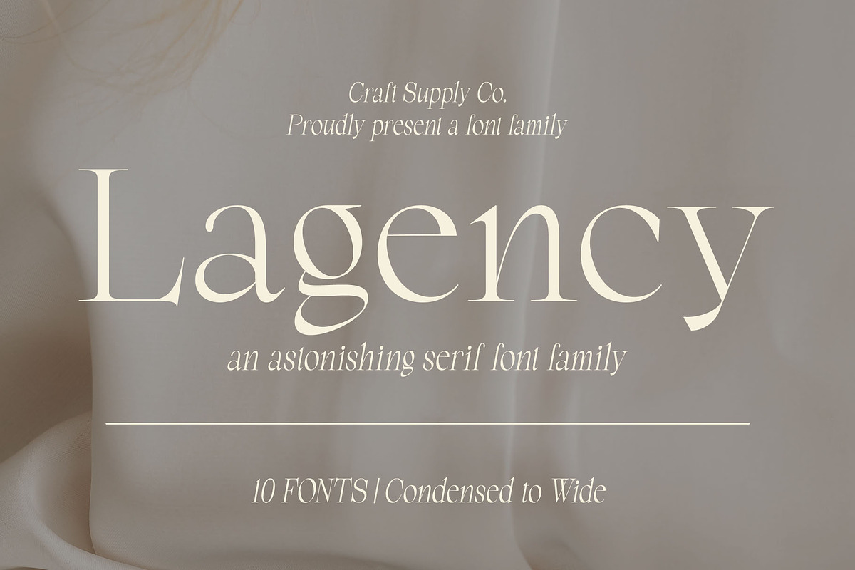 Lagency - Elegant Serif | 10 Fonts, a Serif Font by Craft Supply Co.