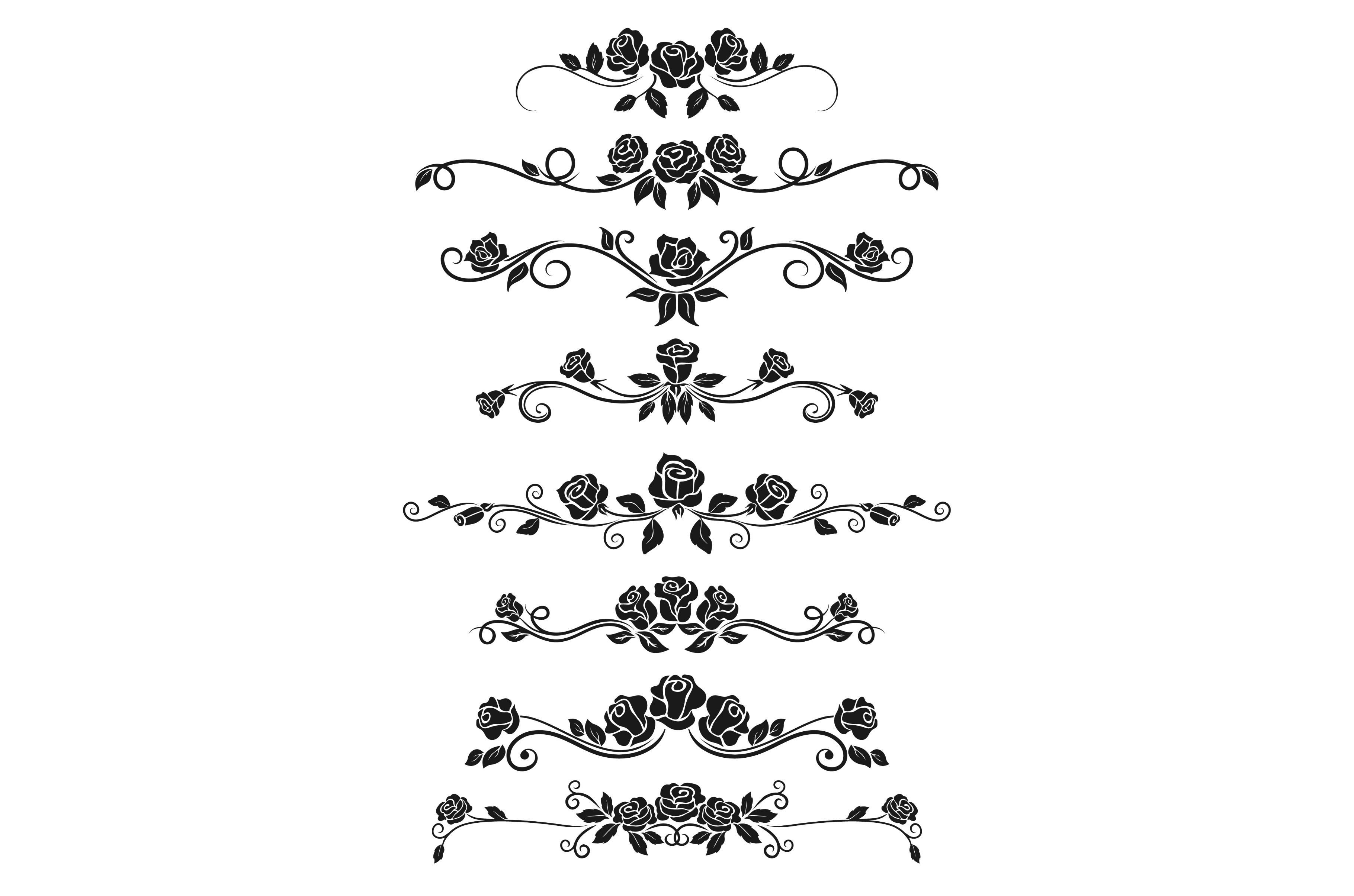 Dividers and frames, black roses, a Decorative Illustration by Vector ...