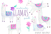 Watercolor Llamas Art Pack, an Animal Illustration by PaperSphinx