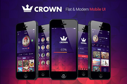 Launcher | Flat Mobile UI, an UI Kit Template by Flat Icons