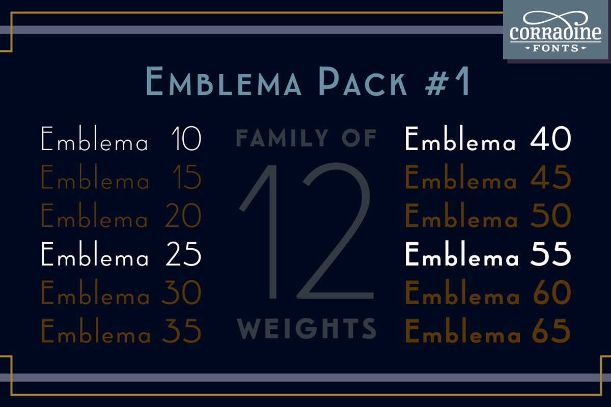 Emblema Font Pack #1, a Sans Serif Font by Corradine Fonts