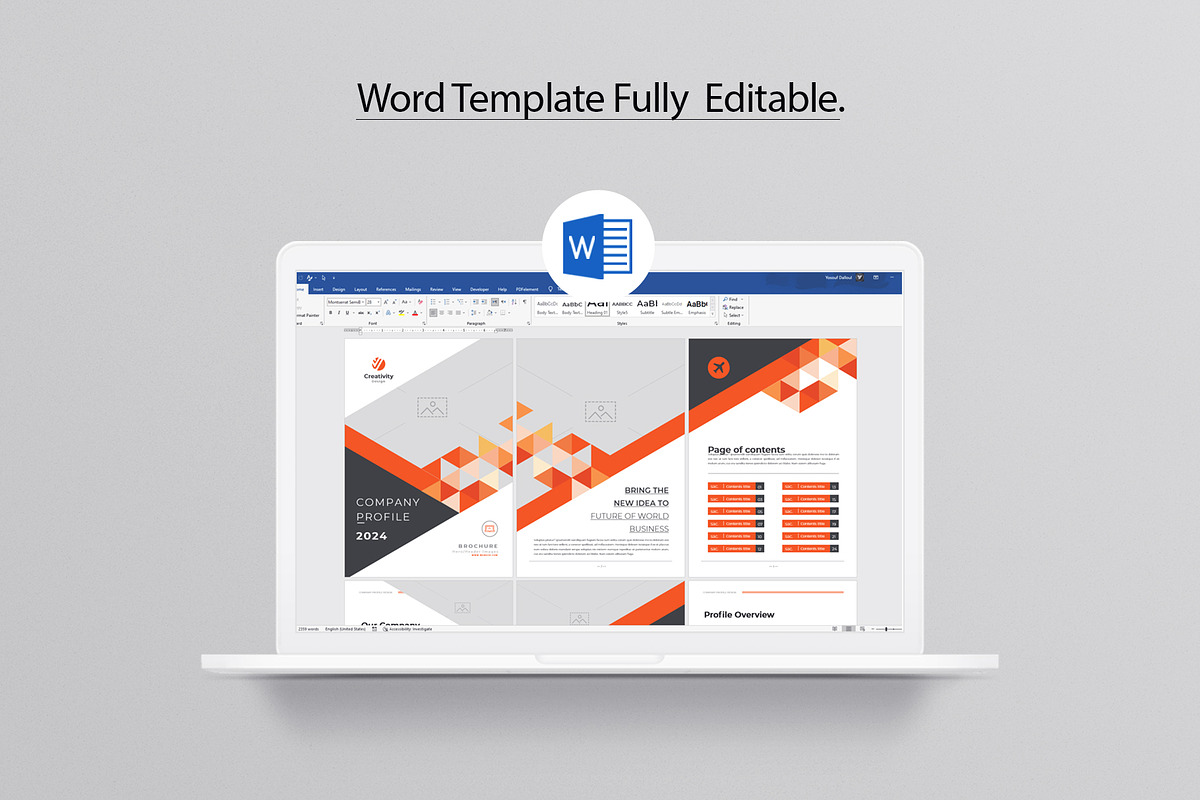 Company Profile | Ms Word & InDesign, a Brochure Template by Creativity ...
