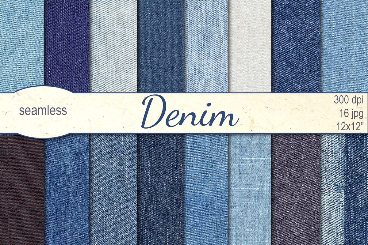 Denim seamless patterns, a Pattern Graphic by DollyPotterson