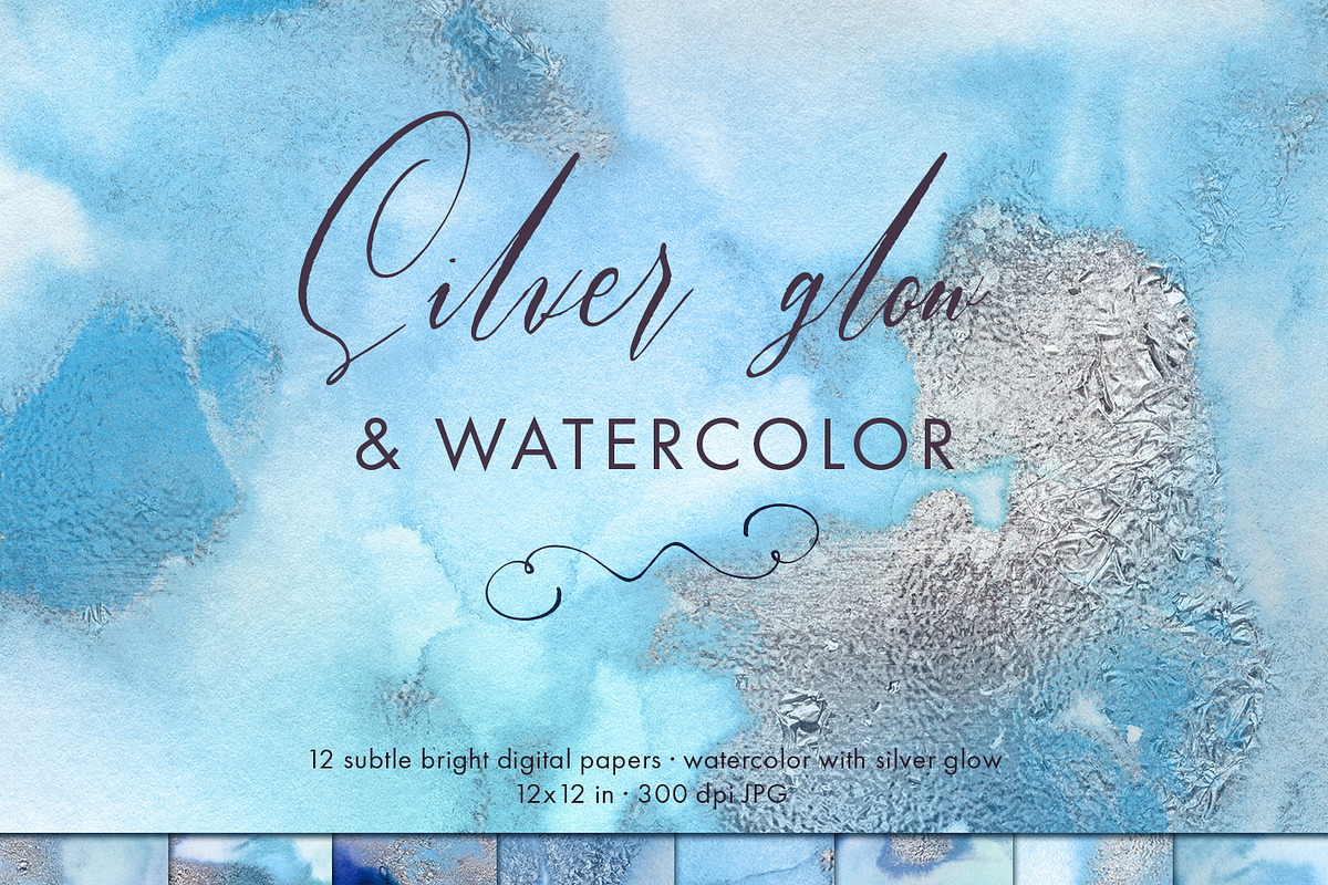 Watercolor textures with silver foil, a Texture Graphic by PixelJungle