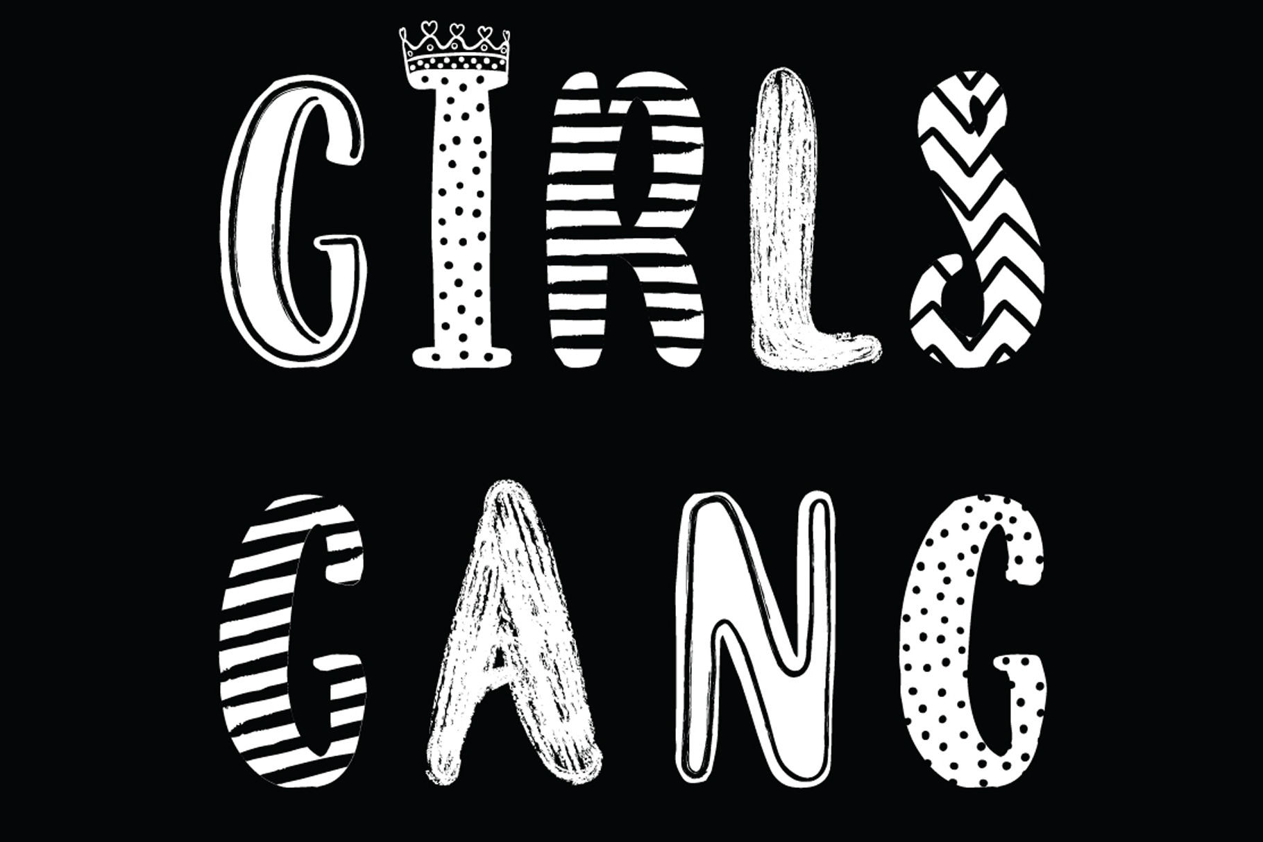 Girl gang. Cute Modern calligraphy., a Decorative Illustration by ...