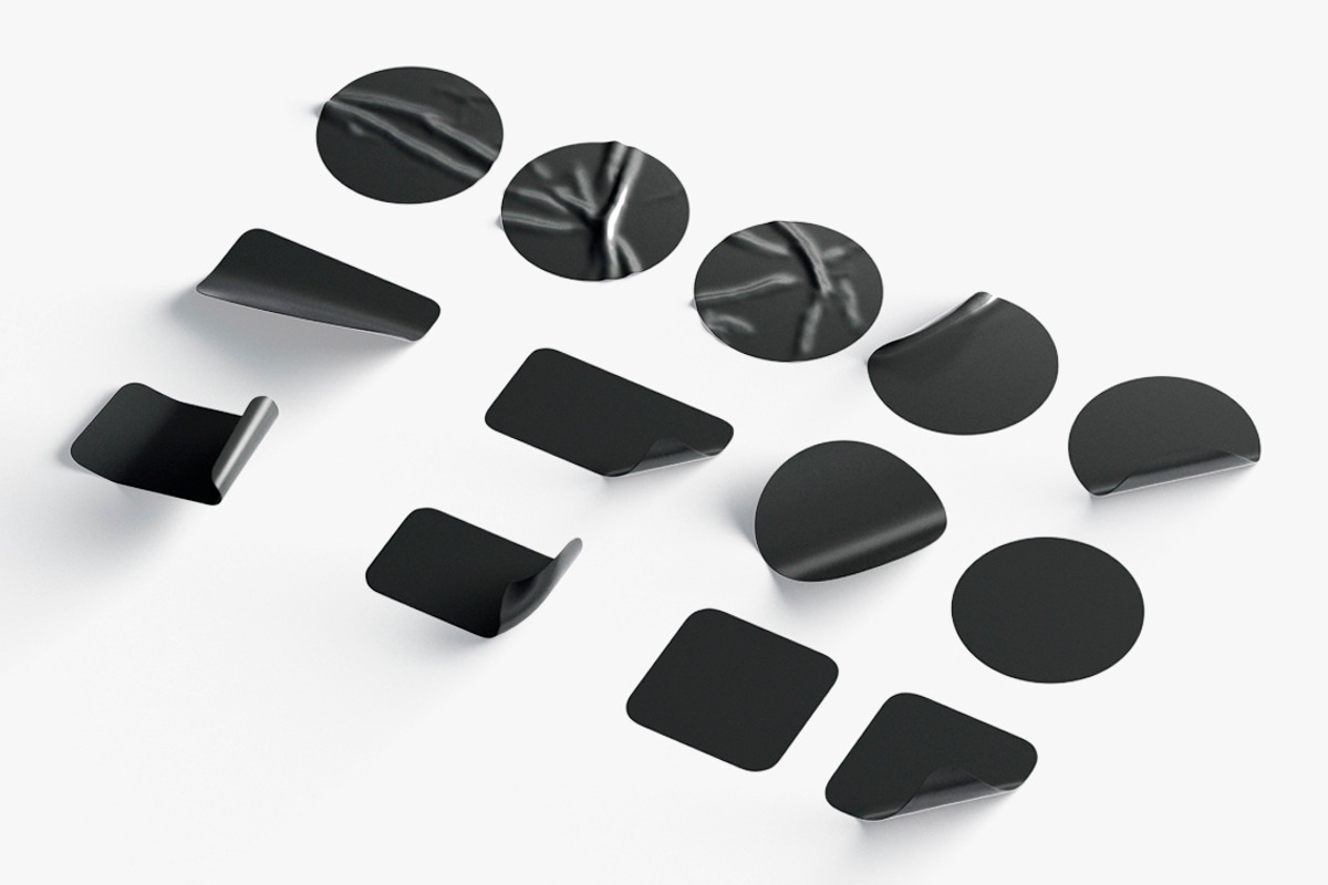 Black Stickers 13 Labels 3D Model, an Object 3D Model by rebrandy