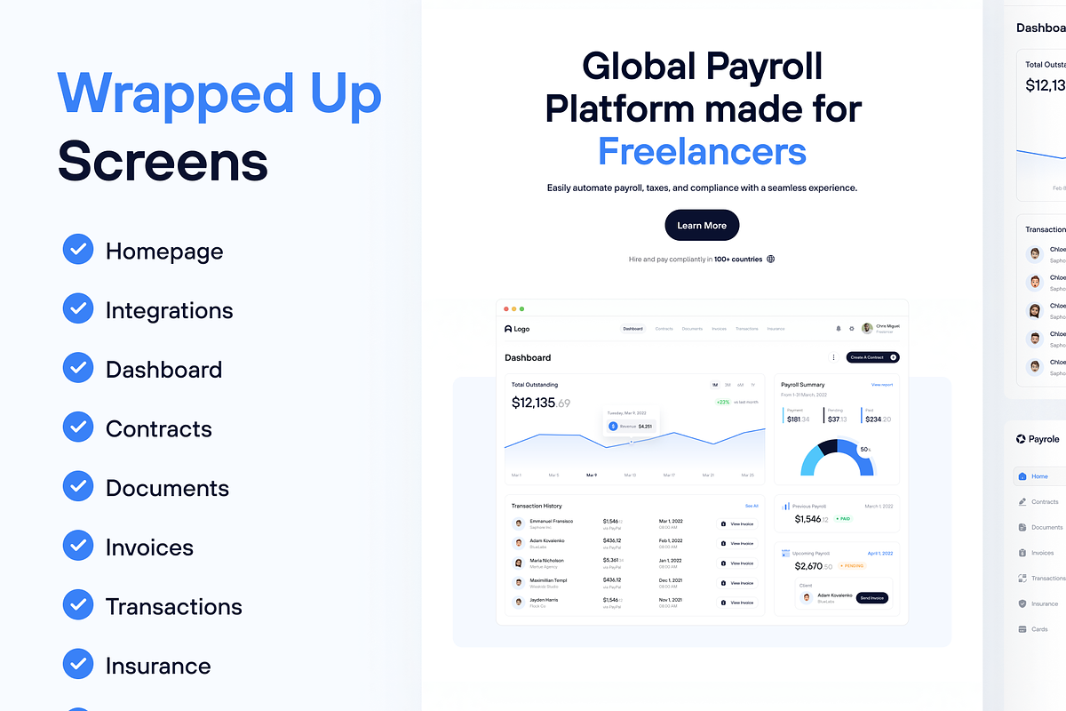 Payrole - Payroll Management UI kit, an UI Kit Template by dhuhacreative