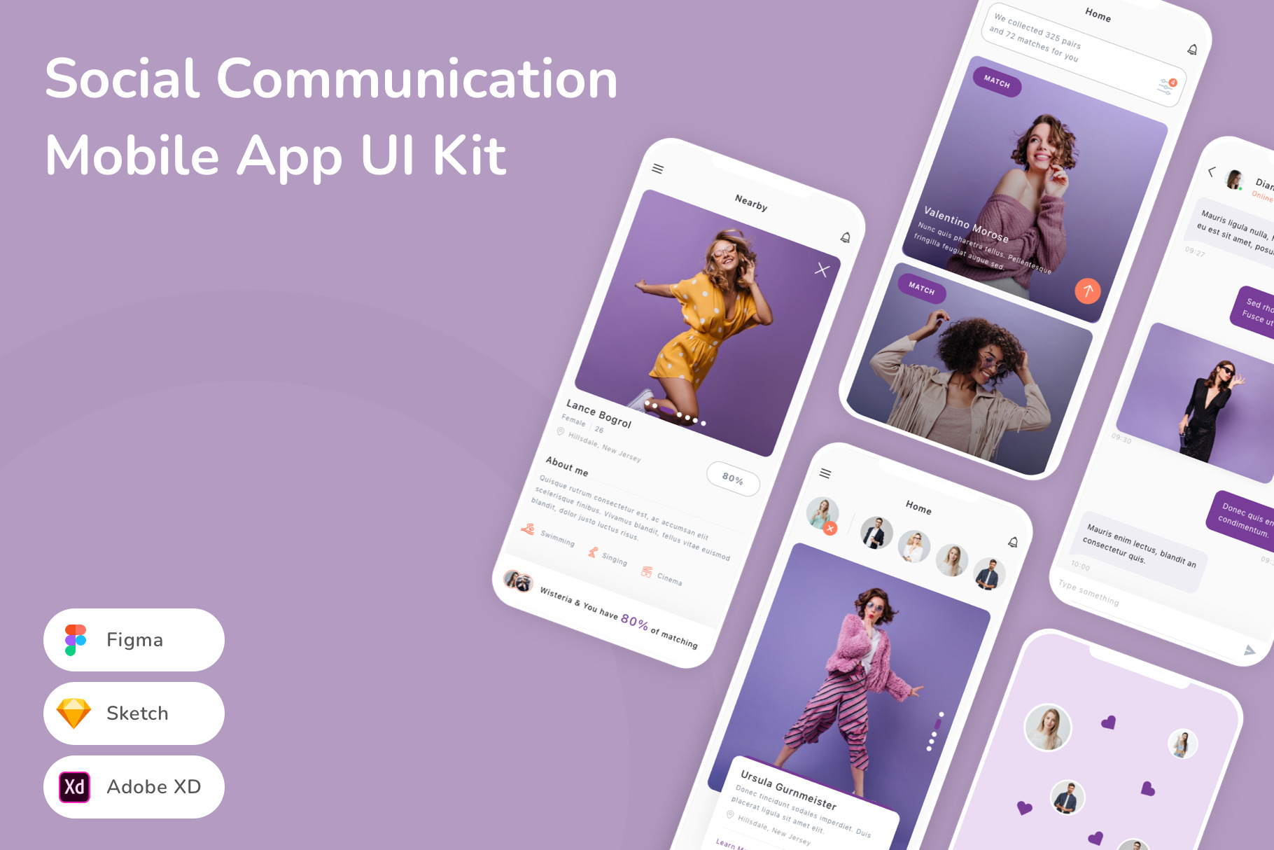Social Communication App UI Kit | UI Kits and Libraries ~ Creative Market