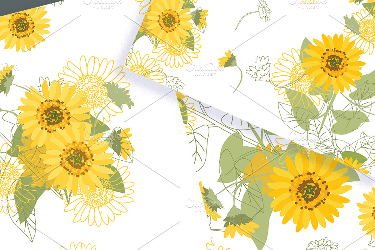 Yellow Sunflowers, an Object Illustration by Rasveta