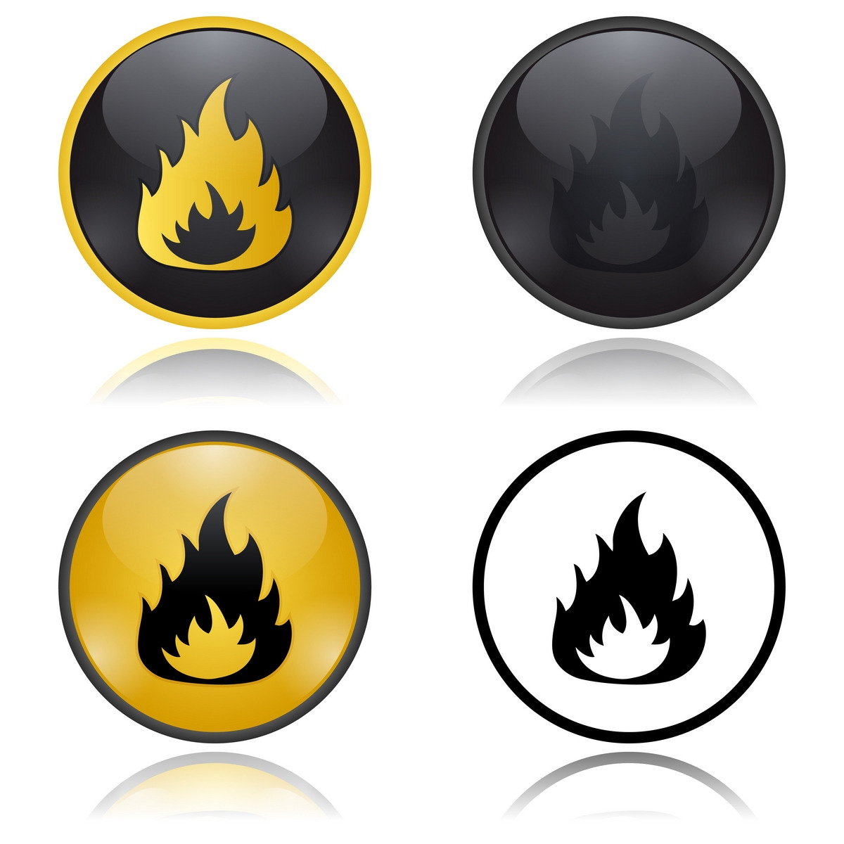 Danger Fire Risk warning signs, an Icon by Vector Shop