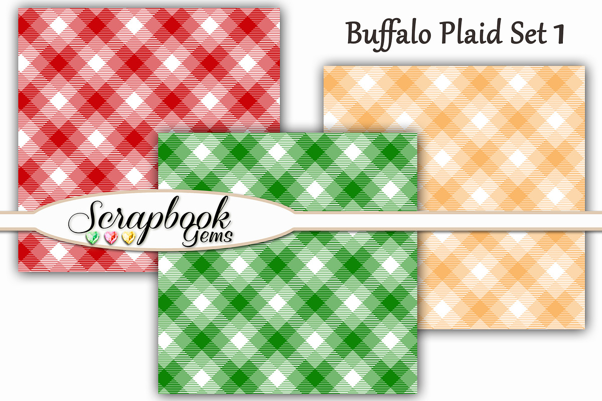 100 Colors Plaid Papers, Set 1, a Pattern Graphic by Scrapbook Gems