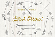 Hand Drawn Silver Glitter Arrows, an Illustration by Point and Poem