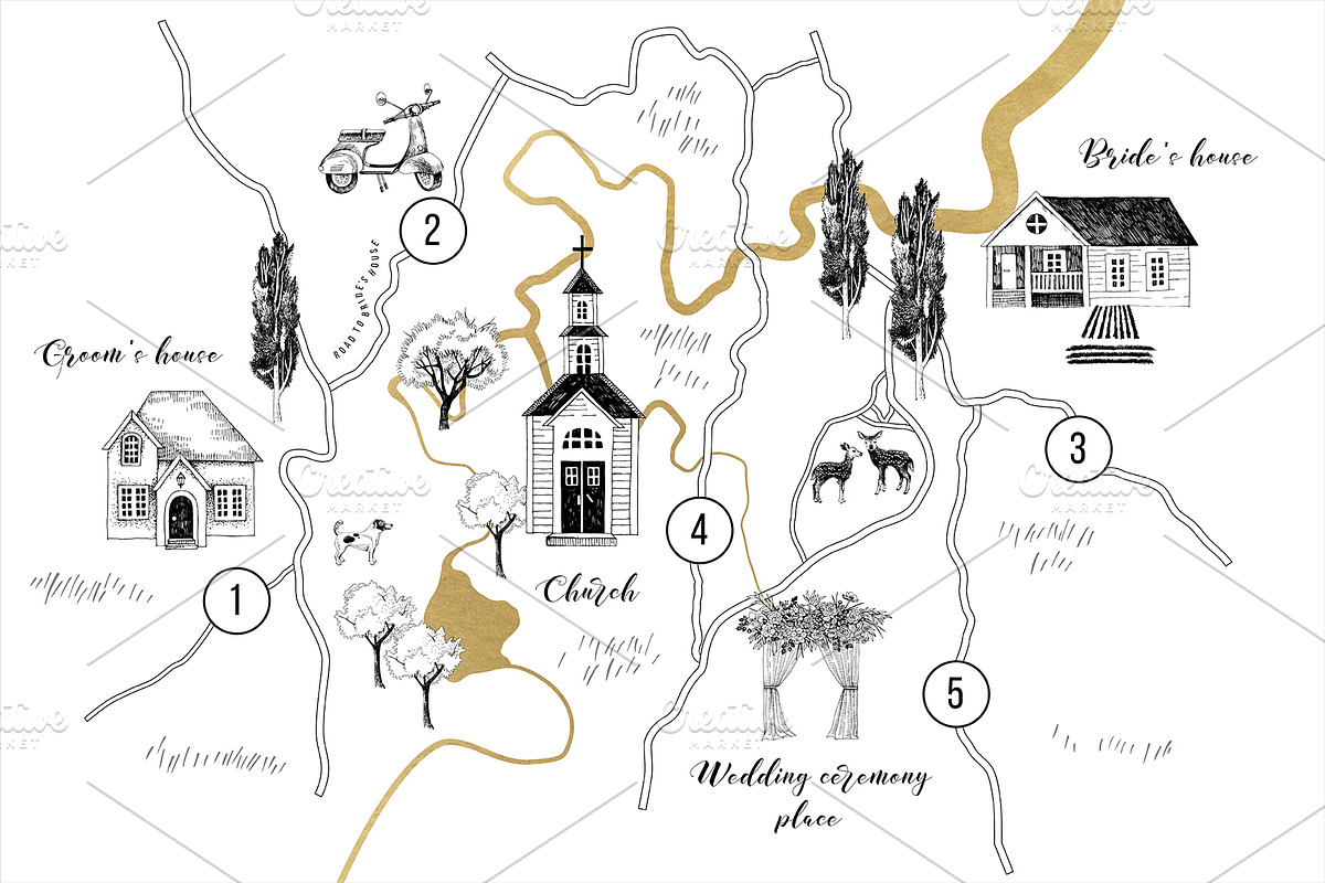 Wedding map creator, an Invitation Template by handsketched | Creative ...