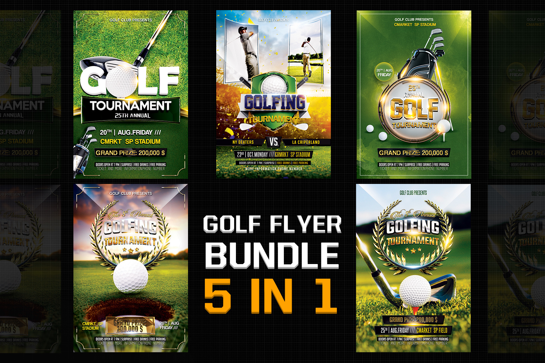 Golf Flyer Bundle, a Flyer Template by Basez Flyers