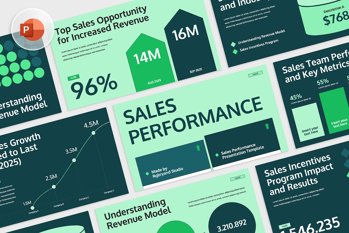 Sales Perfomance Powerpoint, a Presentation Template by rgbryand