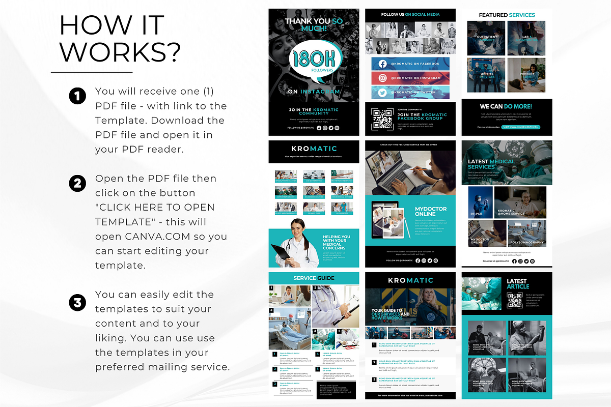 Medical Clinic Newsletter Template for Canva