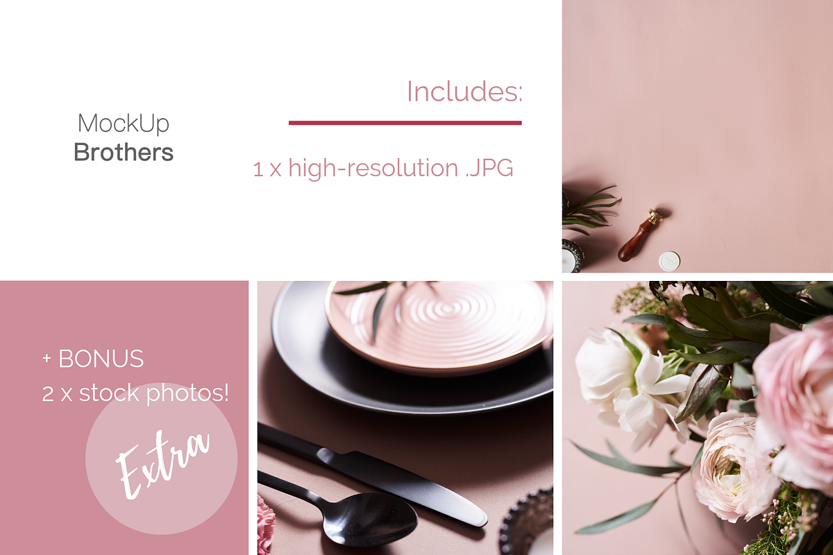 Pink mock-up, Background mockup, a Print Template by MockUpBrothers