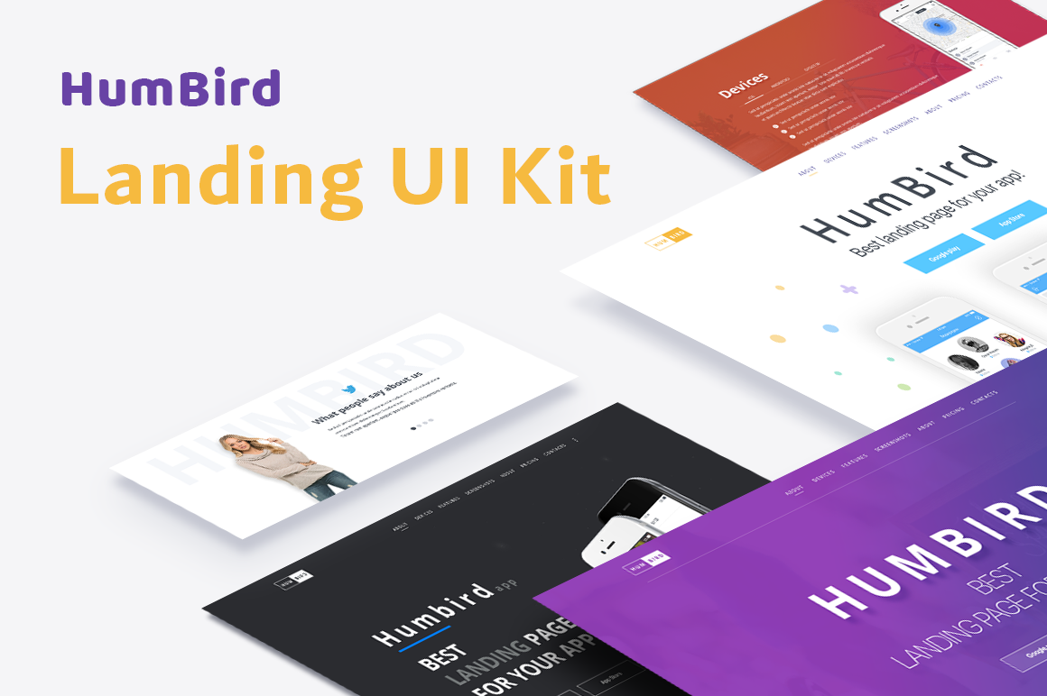 Landing Page UI Kit, an UI Kit Template by Oscar