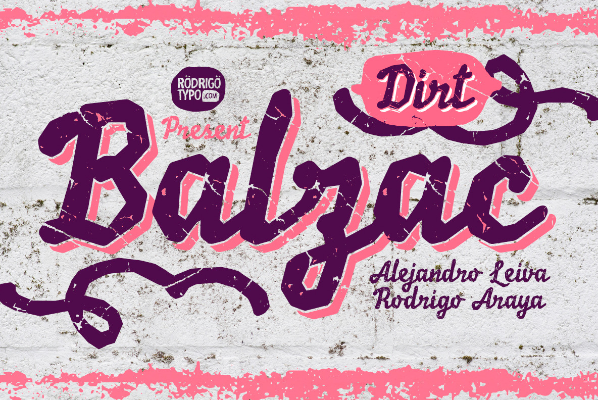 Balzac Dirt, a Script Font by Rodrigo Typo