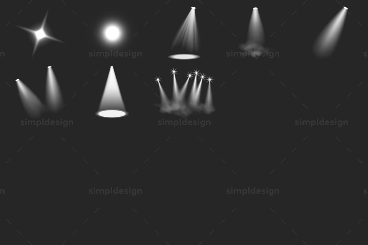 48 Spotlight Photoshop Brushes, a Brush Add-On by SimplDesign
