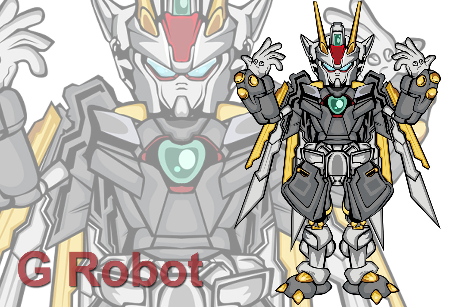 G robo body part, an Illustration by Gblack Id | Creative Market