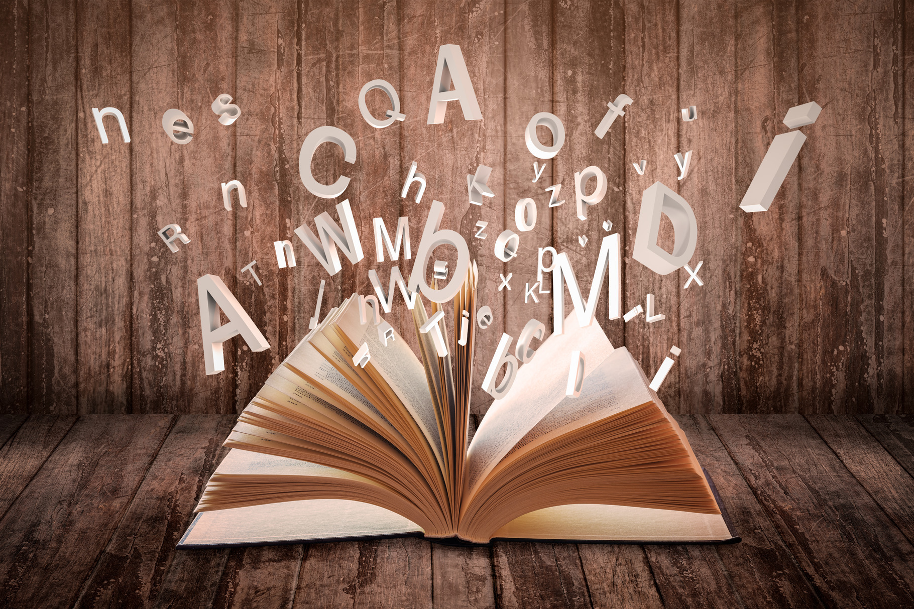 Open book concept with letters, a School & Education Photo by OSORIOartist