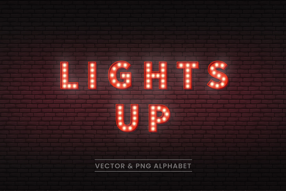 Lights Up Vector & PNG alphabet, a Graphic by Max Letters