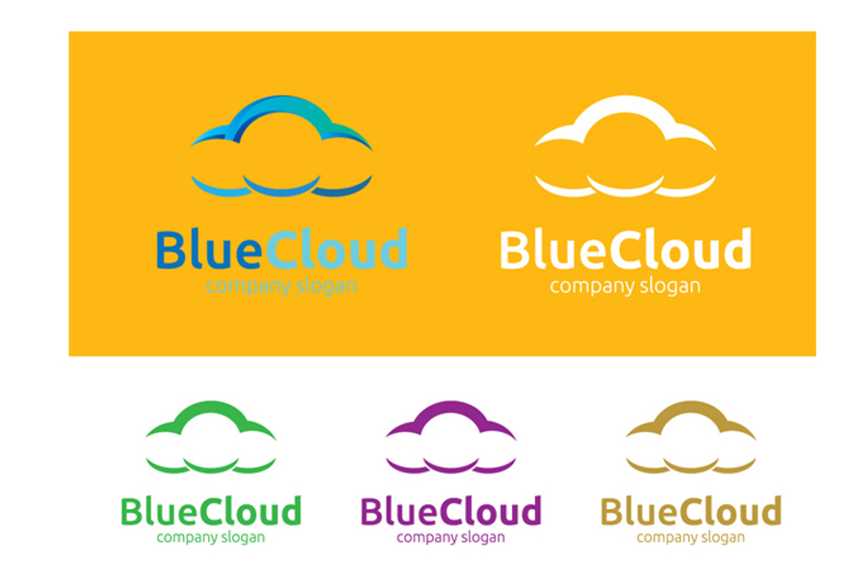 Blue Cloud logo, a Branding & Logo Template by rotree_man