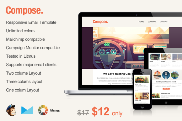 Compose - Responsive Email Template, a Templates & Theme by Surjith SM
