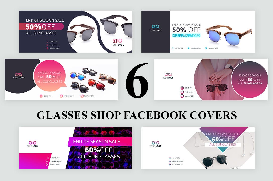 Glasses Shop Facebook Covers, a Social Media Template by UNIK Agency