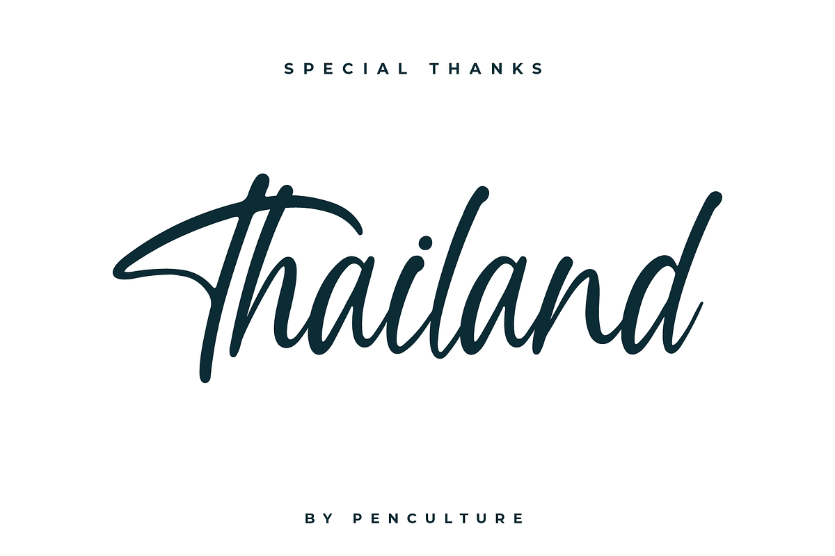 Thailand Script Font, a Script Font by Pen Culture